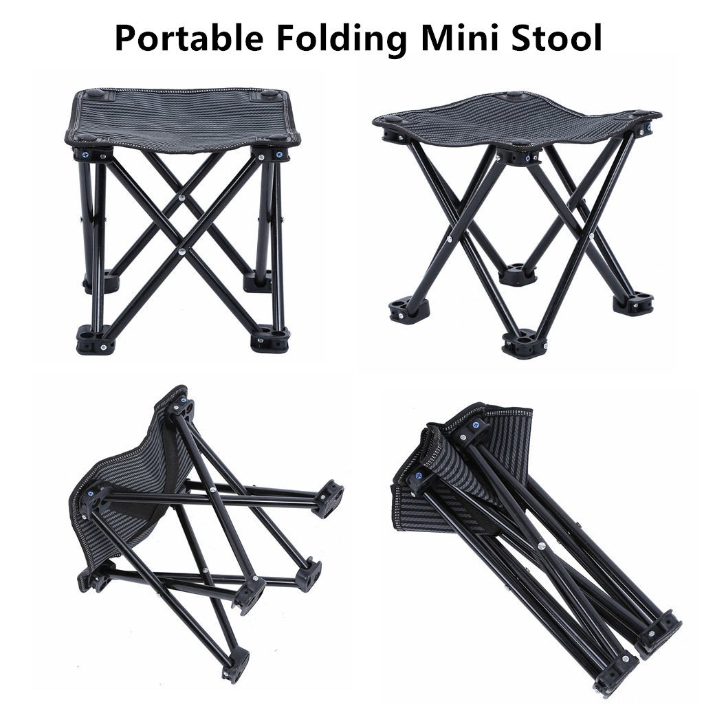 MeiLiMiYu Portable Folding Camping Stool Small Camp Stool Compact Lightweight Foot Stool with Carry Bag