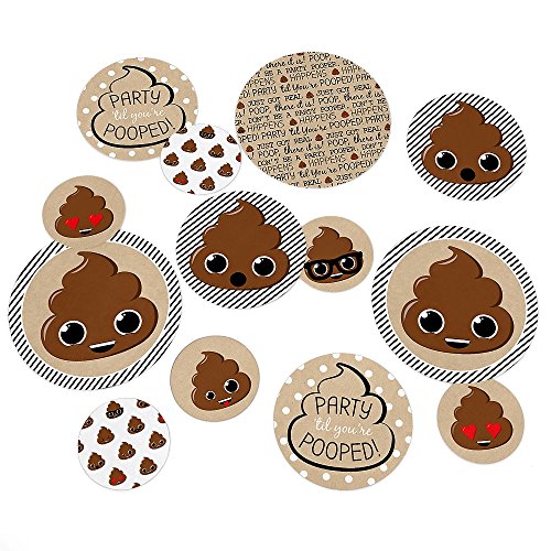 Party 'Til You're Pooped - Poop Emoji Party Giant Circle Confetti - Party Decorations - Large Confetti 27 Count