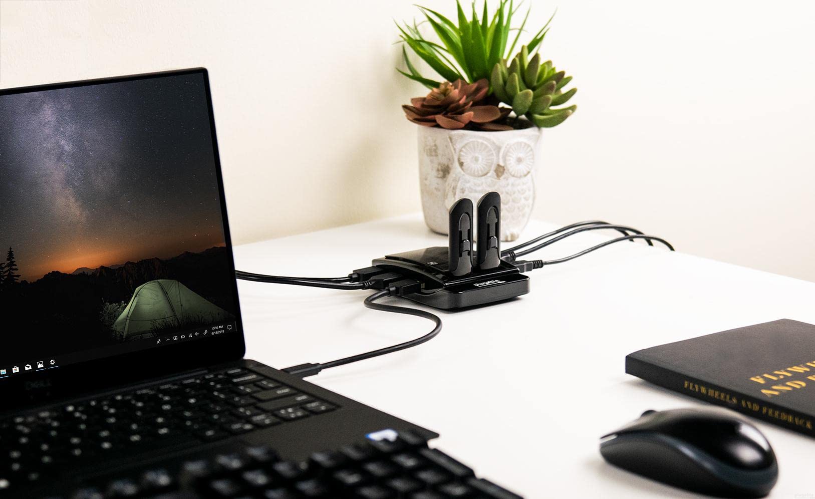 Plugable USB 2.0 7-Port High Speed Hub with 15W Power Adapter - Driverless