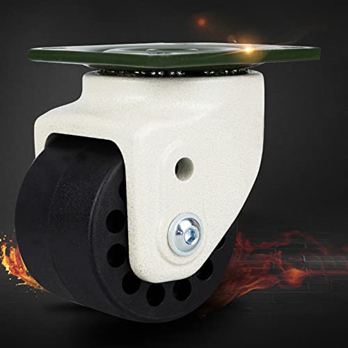 Swivel Castor Wheel Trolley Furniture Caster, Heavy Duty Caster Wheels, 360 Degree Swivel Castors, White Nylon Material, for Furniture Workbench Welding Table, Workbench Caster, 4 Pieces Castor Wheel
