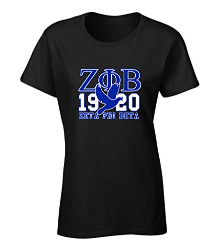 Zeta Phi Beta Sorority Collage Graphic T Shirt Black Extra Large