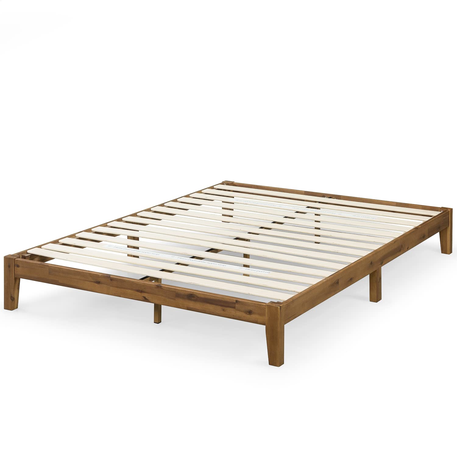 ZINUS Lucinda Wood Platform Bed Frame / No Box Spring Needed / Solid Wood Foundation with Wood Slat Support / Easy Assembly, King, 74.7"L x 38.2"W x 10"H