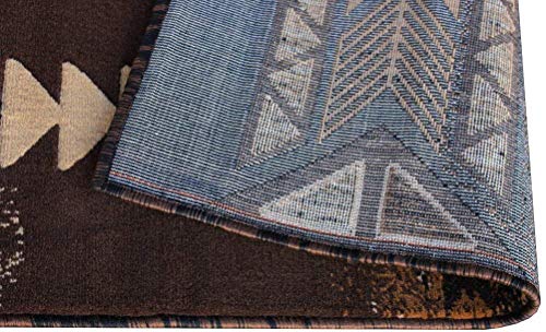 Southwest Native American Indian Chocolate Carpet Area Rug (2 Feet X 7 Feet Runner)