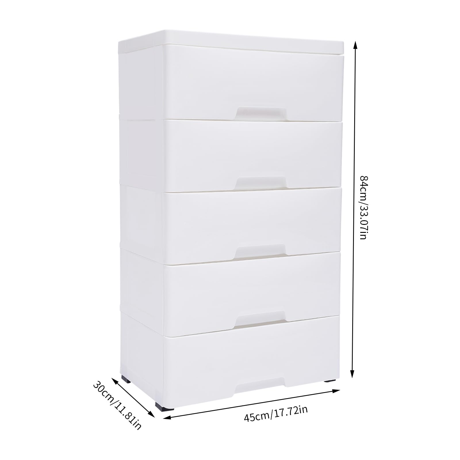 Fermoirper Storage Drawers 5 Drawer Storage Organizer 17.72 * 11.81 * 33.07in Plastic Drawers Stackable Clothes Drawer Plastic Dressers With Drawers Vertical Storage Tower(White)