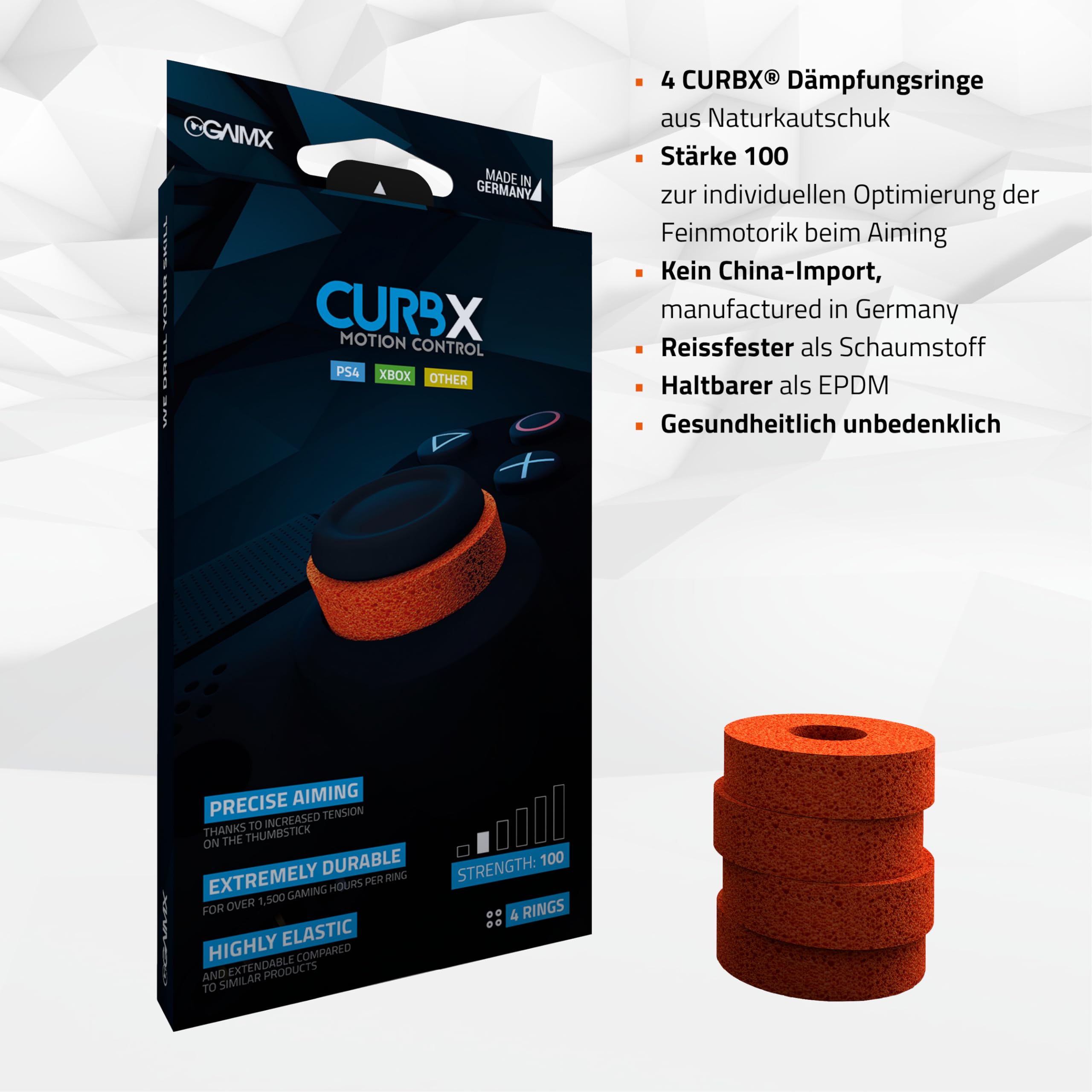 GAIMX CURBX 100 Motion Control – Aim Assist and Shock Absorber for thumbstick – Aim Improvement for Playstation 4 & 5, Xbox One and Xbox 360 (Strength 100)