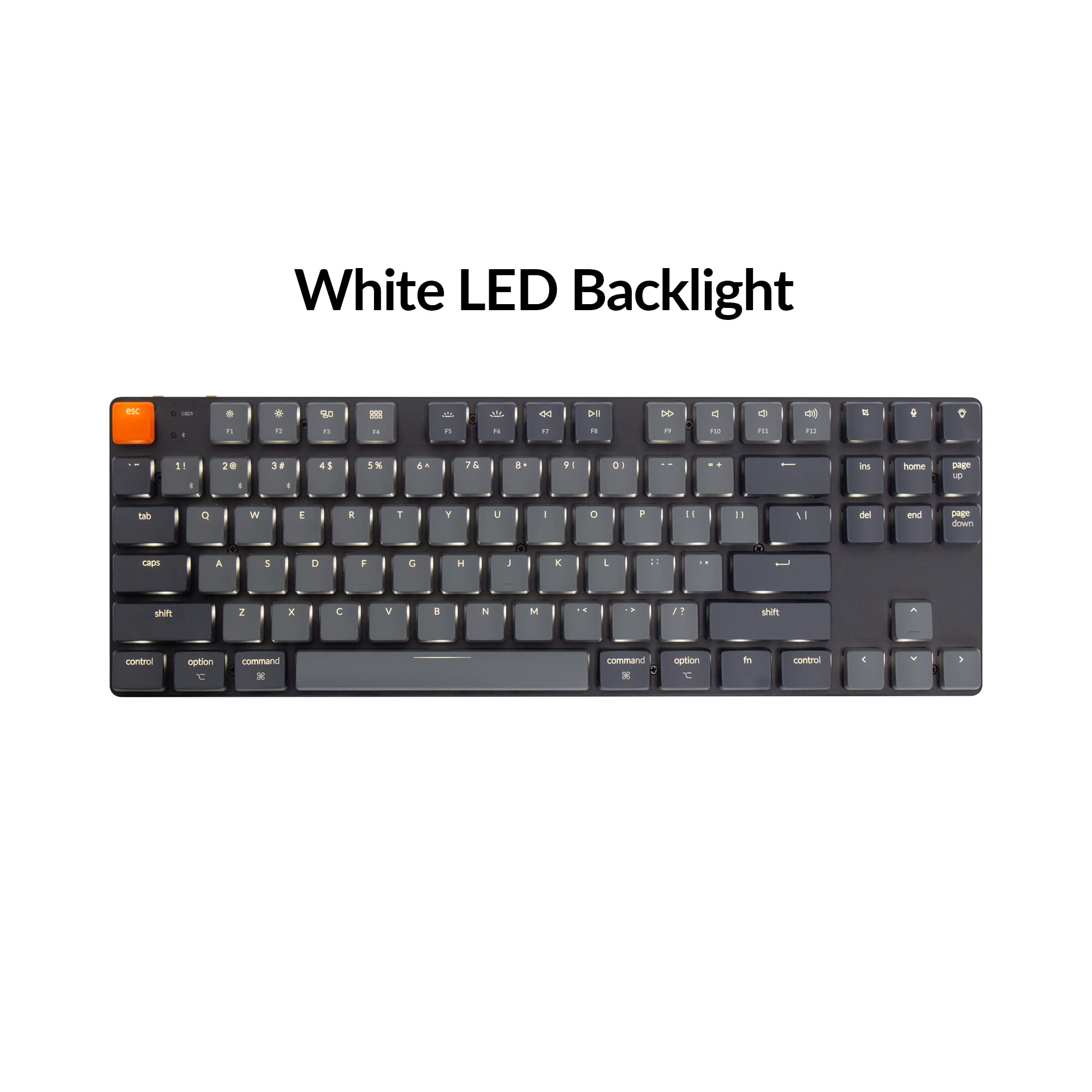 Keychron K1 SE, 87 Keys Ultra-Slim Wireless Bluetooth/USB Wired Mechanical Keyboard with White LED Backlit, Low-Profile Gateron Mechanical Red Switch Compatible with Mac Windows