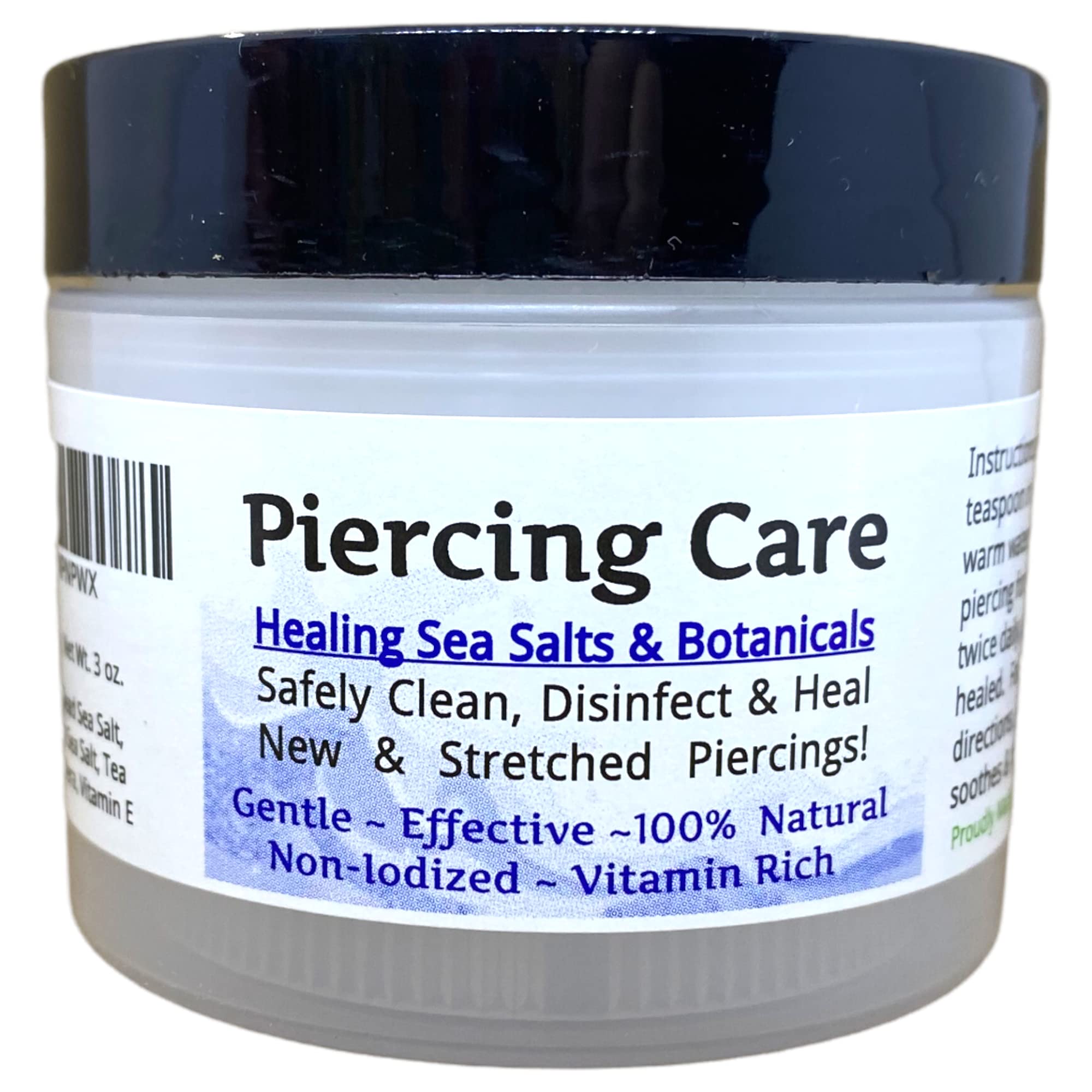 Urban ReLeaf Piercing Care - Healing Sea Salt & Botanical Aftercare - Safely Clean & Heal New & Stretched Piercings - 1 (3 Ounce)
