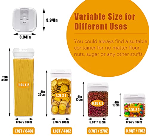 NUMYTON Airtight Food Storage Containers - 6Pcs - Pantry Organization and Storage - Pasta Containers for Pantry for Candy Bars, Chocolate, Twizzler, Toffee Candy, & Cereal