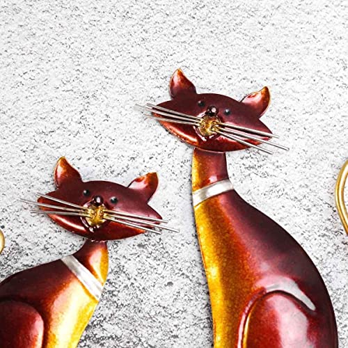 Tooarts Wall Mounted Key Holder Iron Cat Wall Hanger Hook Decor 4 Hooks for Coats Bags Wall Mount Clothes Holder Decorative Gift