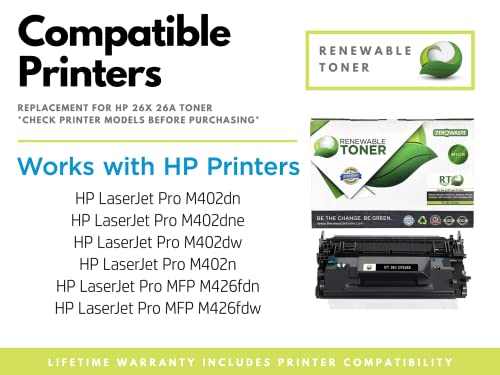 RT 26A CF226A MICR Ink Compatible with HP Pro M402n M402dn M402d M402dw MFP M426fdw M426fdn M426dw | 26X CF226X Check Printer Toner Cartridge (Pack of 2)
