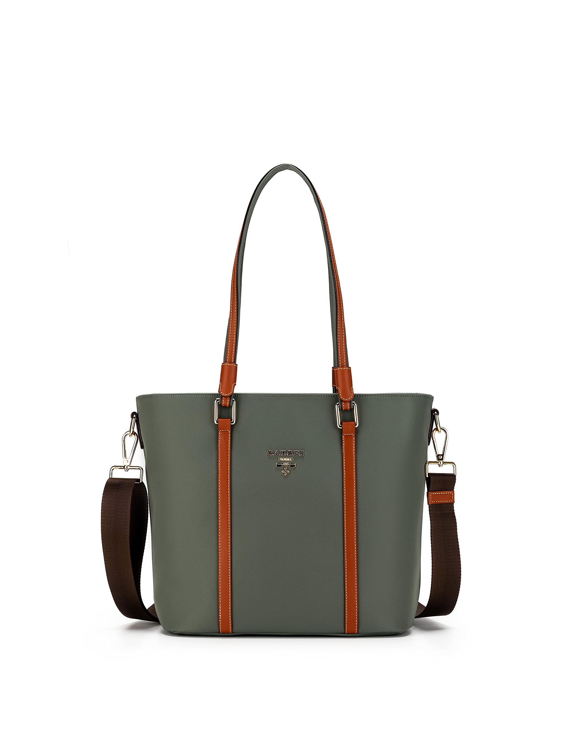 SATSEI Tote Bag Stylish Shoulder Bag Nylon Work Tote Bags,Slim Business Ladies Work Shoulder Bag