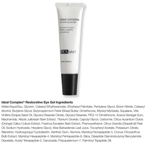 PCA SKIN Eye Serum, Ideal Complex Revitalizing Eye Gel, Upper and Under Eye Serum for Wrinkles, Puffy Eyes, Dark Circles, Fine Lines, Discoloration, and Sagging Eyelids, Light and Silky, 0.5 oz Tube