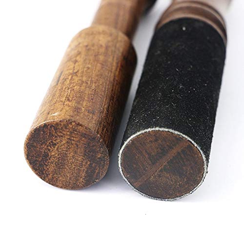 TJLSS Handmade Hardwood Singing Bowl Christmas Felted Striker Mallet Leather Wrap (Color : Multi-Colored)
