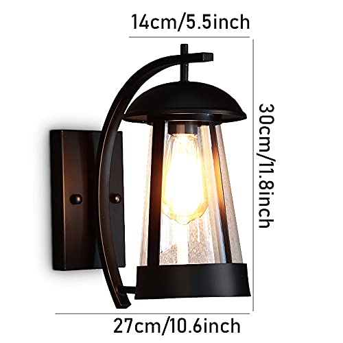 TONPOP Outdoor Lighting Fixture Wall Lamp Minimalist Creativity Wall Lighting Black High Temperature Baking Paint Sconce Wall Lights E27 Base for Doorway Balcony Staircase Courtyard