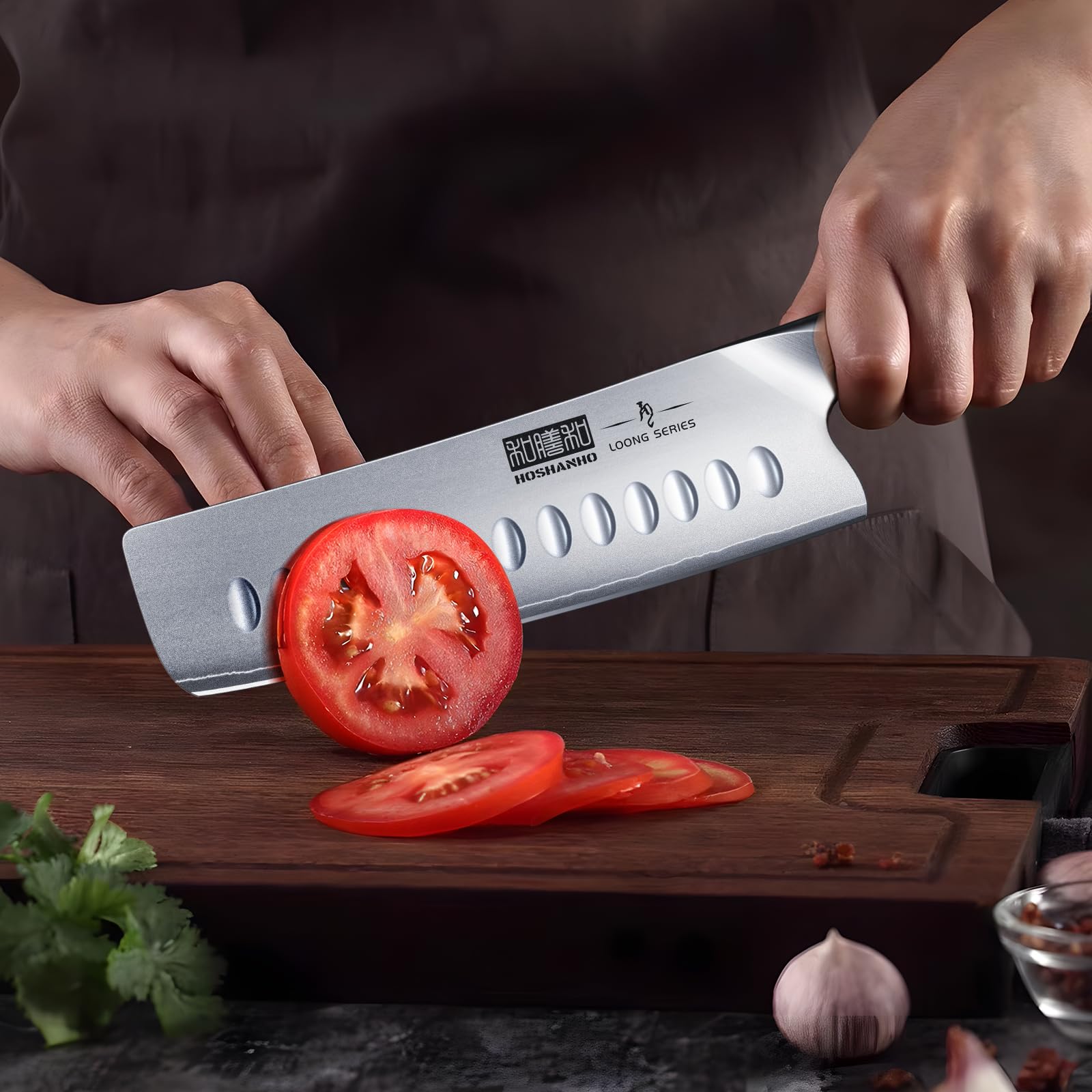 HOSHANHO 7 Inch Nakiri Knife, Japanese AUS-10 High Carbon Stainless Steel Chef Knife, Multipurpose Meat Vegetable Sharp Kitchen Knife with Ergonomic Pakkawood Handle