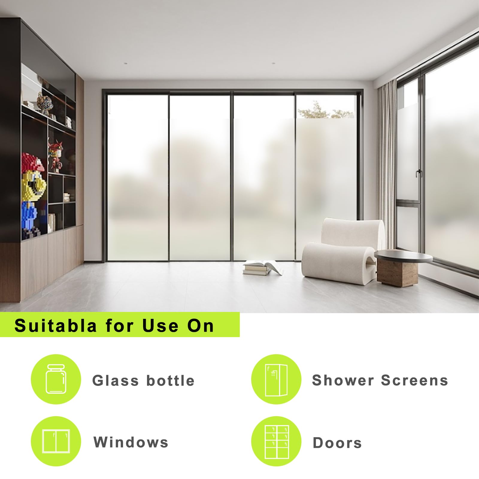 NADAMOO Frosted Glass Spray Paint for Window, Shower Door and Craft, Protect Privacy for Home Bathroom Kitchen and Office,White Translucent Aerosol Paint, 2 Cans, 13 OZ Per Can
