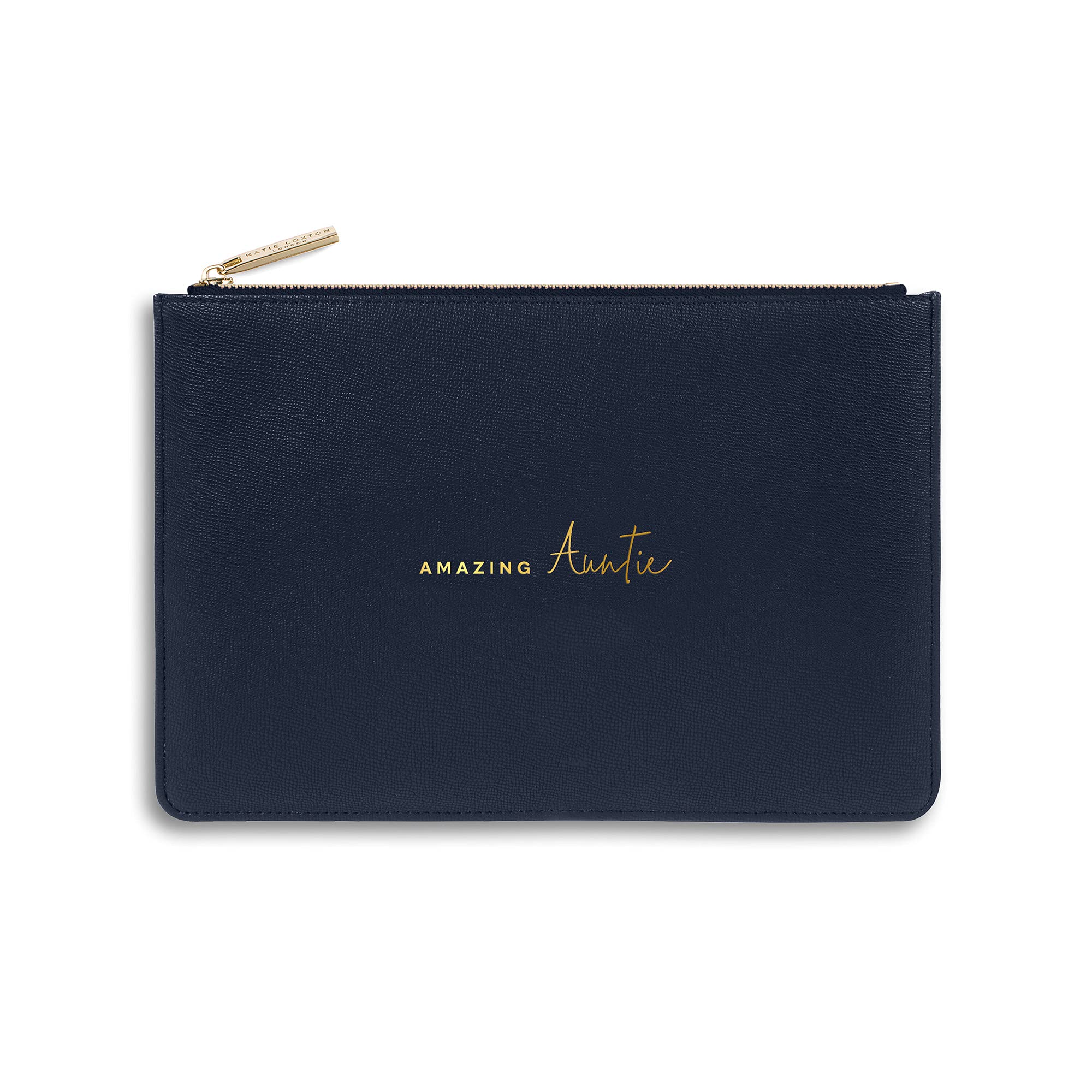 KATIE LOXTON Amazing Auntie Womens Medium Sustainable Style Sentiment Perfect Pouch Navy
