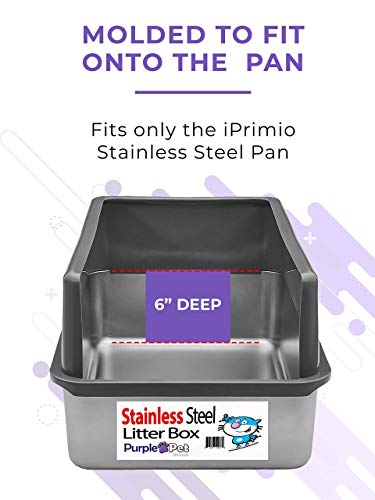 purple pet iprimio Sifter w/Deep Shovel Litter Scoop - Easy Cleaning Litterbox - Modern Scooper Holder -Works with All Metal and Plastic Scoopers