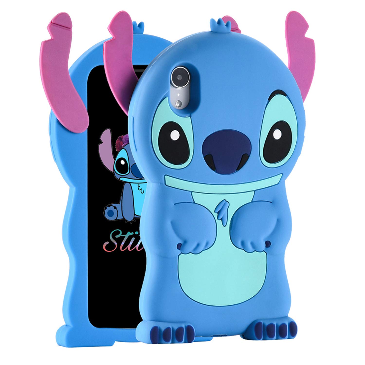 FINDWORLD Cases for iPhone XR Case, Lilo Stitch Cute 3D Cartoon Unique Soft Silicone Animal Rubber Character Shockproof Anti-Bump Protector Boys Kids Girls Gifts Cover Housing Skin for iPhone XR 6.1”