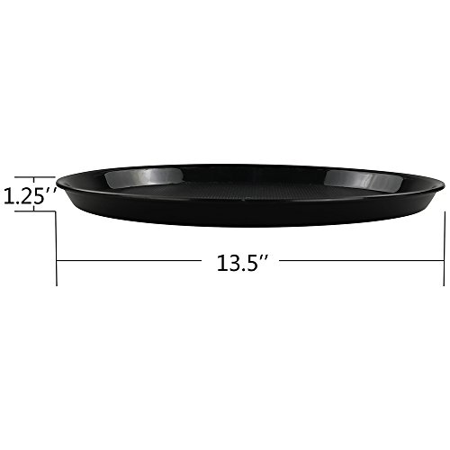 Wekioger Plastic Round Serving Tray, 13.5-Inch, Set of 3 (White, Black, Grey)