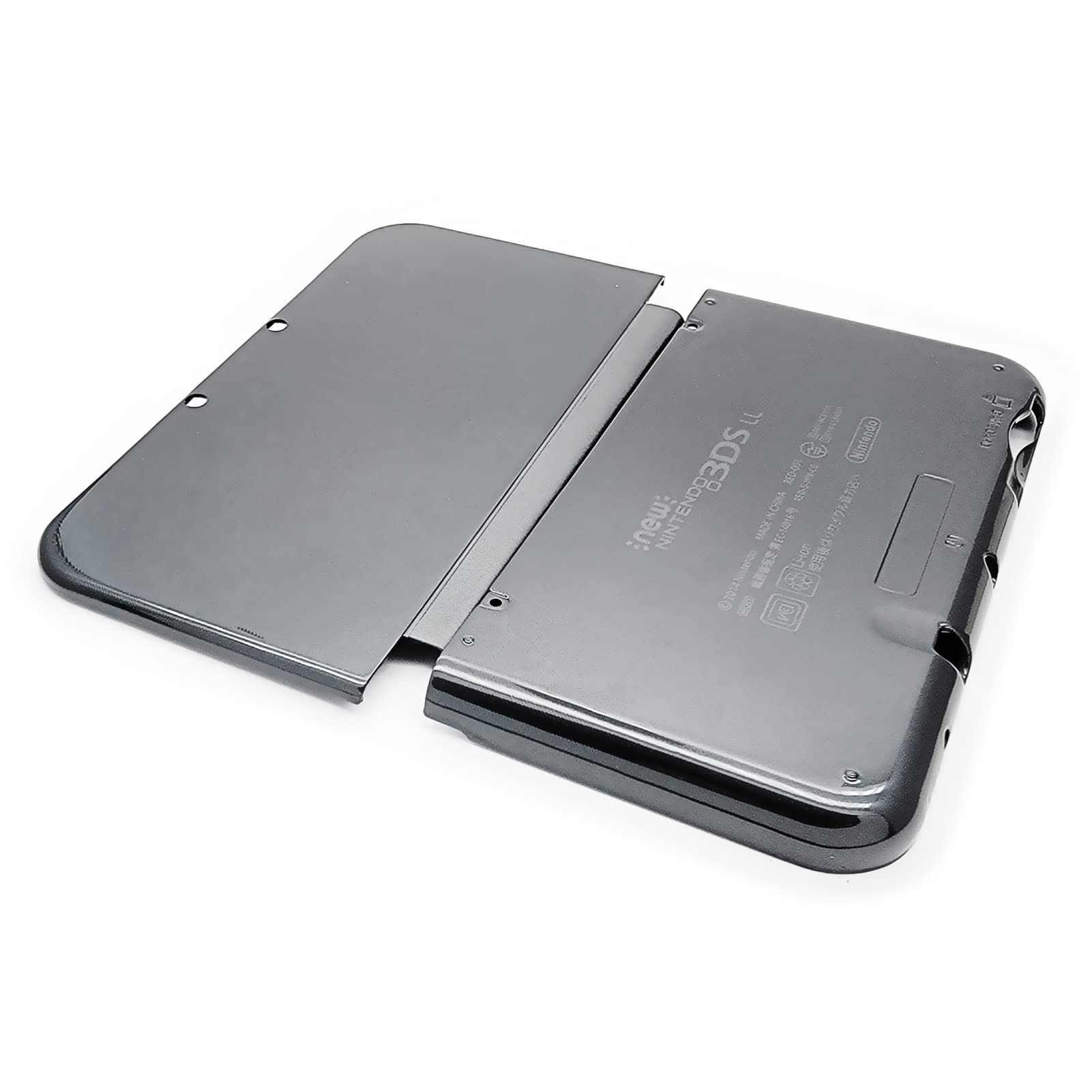 New for New3DSXL Top & Bottom Shell Cover Plates Black Replacement, for Nintendo New 3DS XL LL 3DSXL Handheld Game Console, Outer A/E Faceplate Housing Case 2 PCS Set Repair Spare Parts
