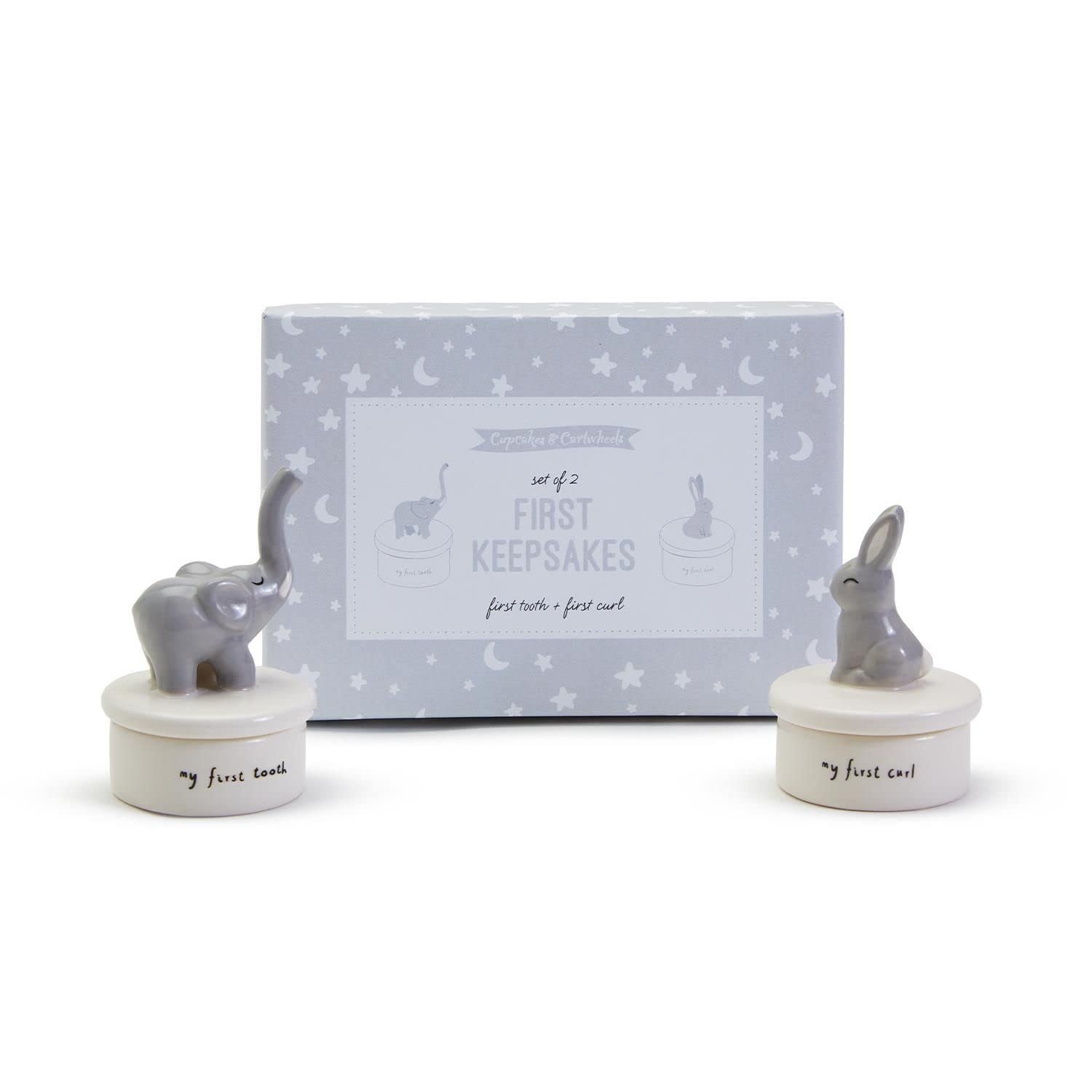 Two's Company First Tooth & First Curl Keepsake Set In Gift Box.