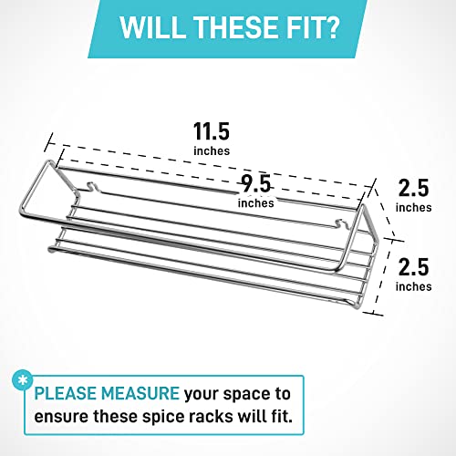 Ultimate Hostess Spice Rack Wall Mount - Spice Organizer for Cabinet, Pantry, and Tiny Kitchen - Space-Saving Hanging Spice Rack - Wall Spice Rack - Screw or Adhesive Spice Rack, 4-Tier, Fit 24 Jars