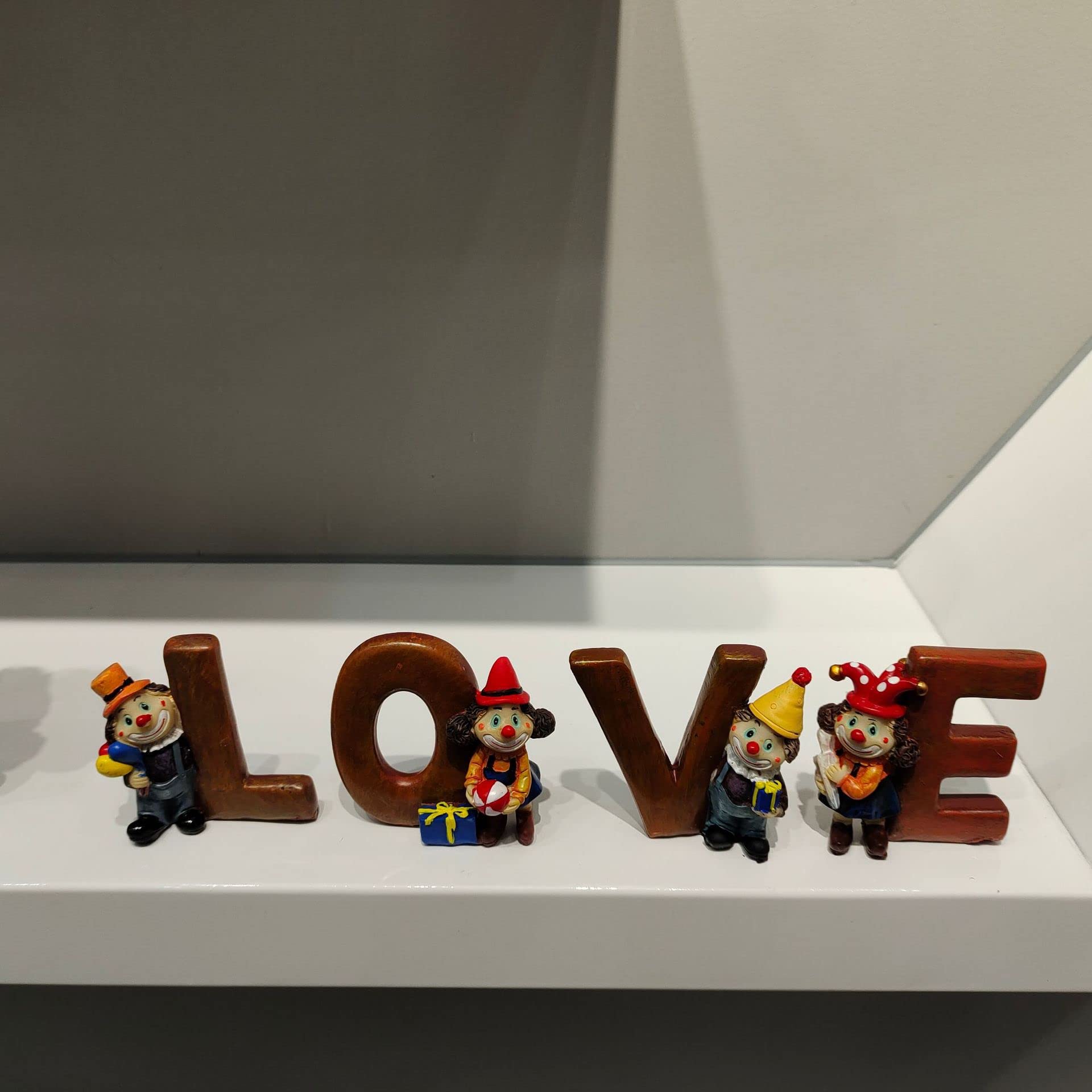YSP-MALL Clowns Love Letters Bundle Figurines,Cute Statues for Home Decor Accents,Decorative Creative Crafts Dolls Ornaments Collection Sculptures Garden