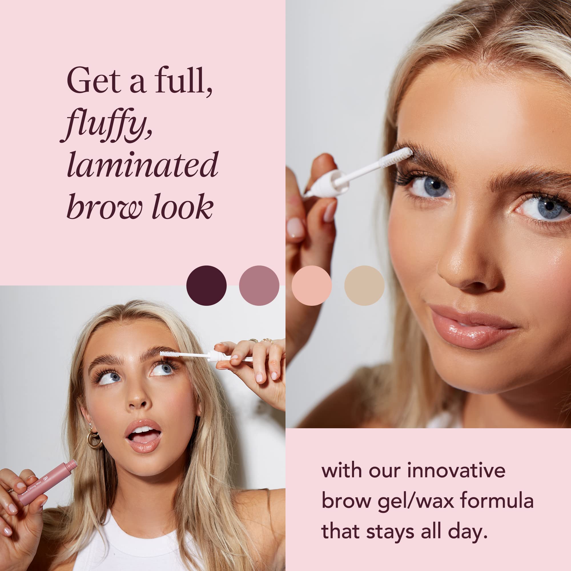 The Brow Trio™ (Trio Beauty) Brow Lifting Wax with Brow Lamination Effect | Flake Free Eyebrow Wax that Dries Clear | Brow Wax for Fluffy, Full Looking Eyebrows | Paraben Free Eyebrow Styling Wax