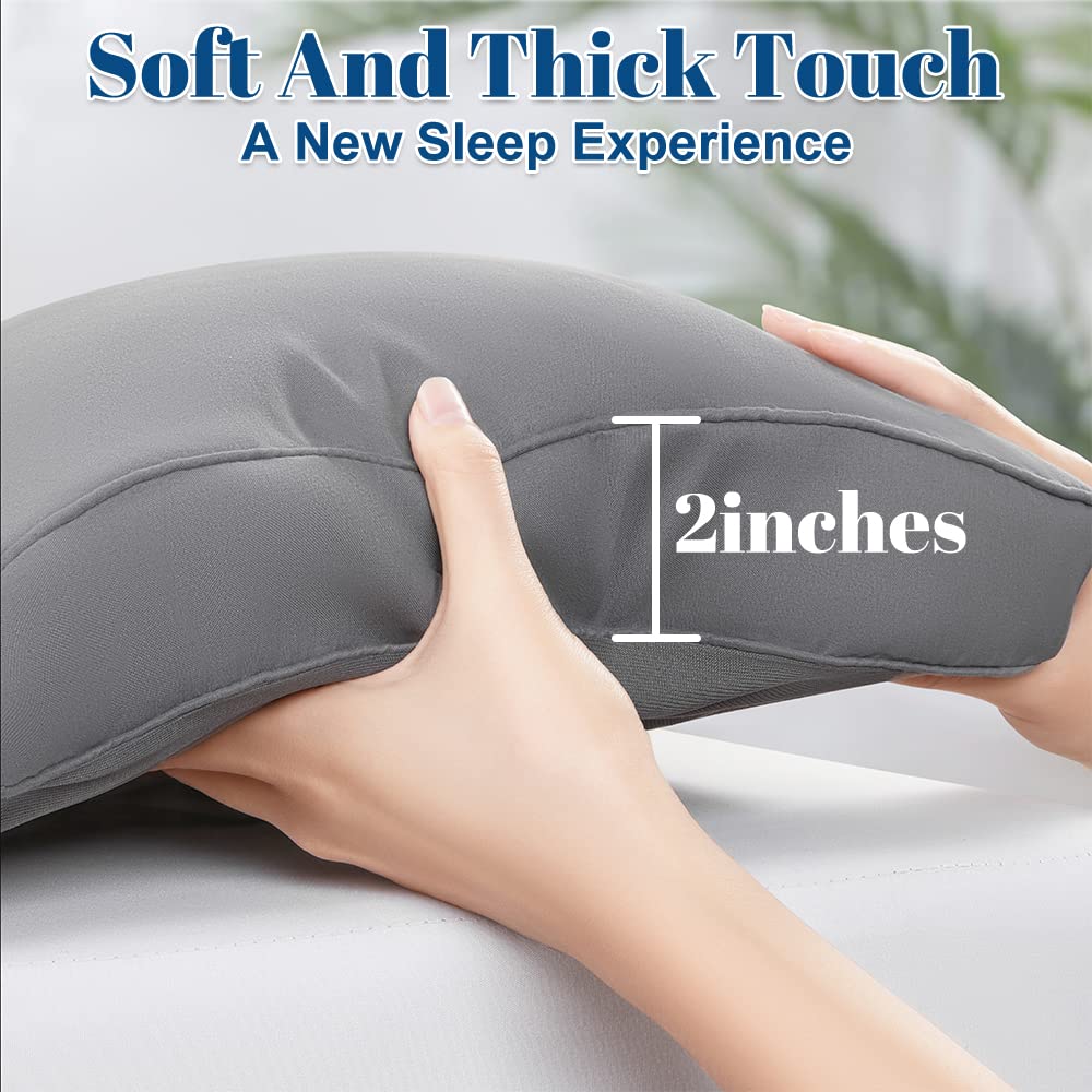 SONORO KATE Mattress Topper, Extra Thick Mattress Protector,Cooling Mattress Pad Cover for Back Pain, Plush & Support Bed Topper Overfilled Down Alternative with 8-21" Deep Pocket (Grey, Queen)