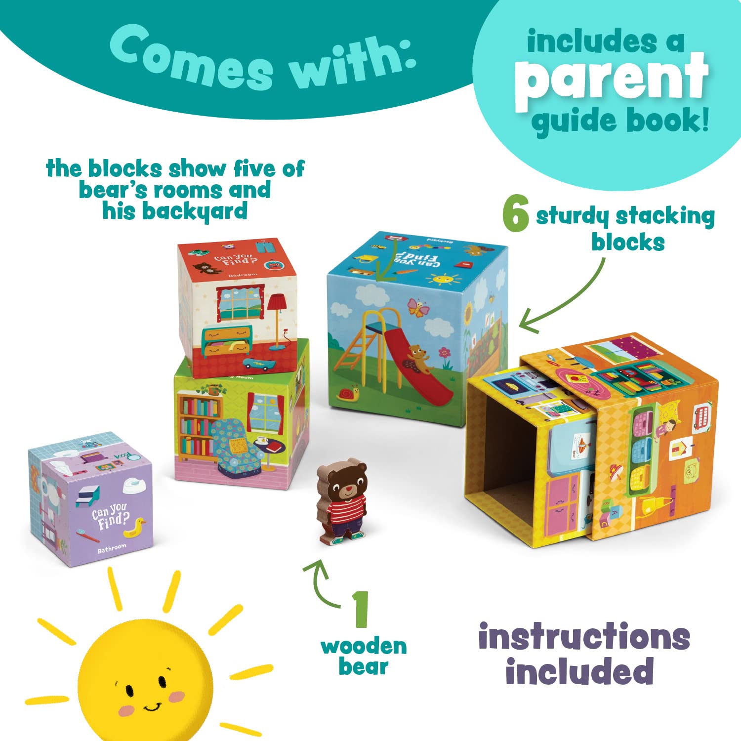 Peaceable Kingdom Where's Bear? The Hide and Find Stacking Block Game for 2 Year Olds