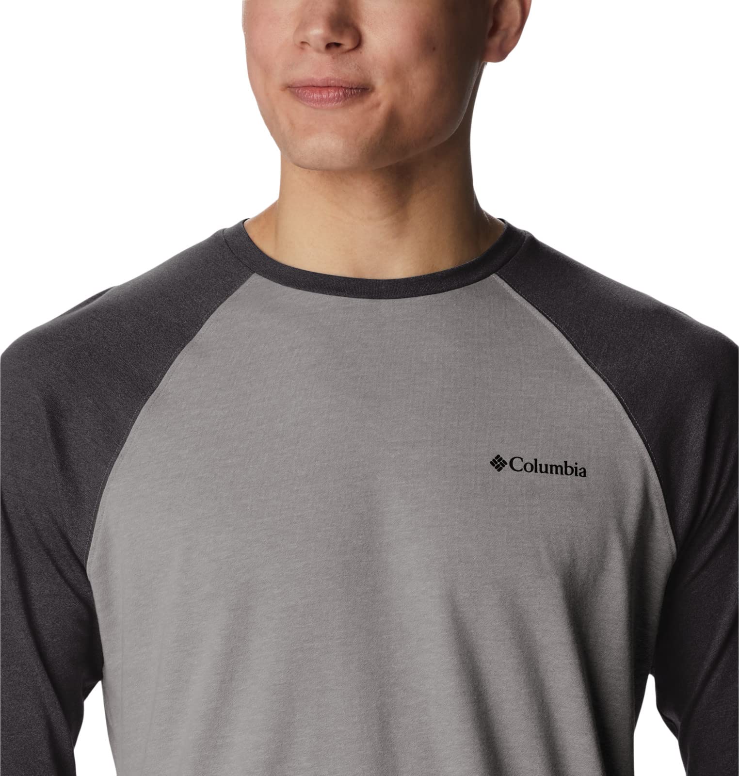 Columbia Men's Thistletown Hills Raglan Tee, City Grey Heather/Shark Heather, Medium