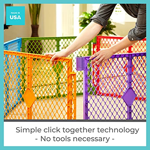 Toddleroo by North States Superyard Colorplay Ultimate 2 Panel Extension, Made in USA: Increases play space up to 34.4 sq. ft. (Adds 64", Multicolor)