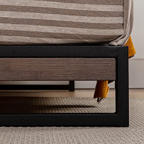 ZINUS Suzanne 37 Inch Bamboo and Metal Platform Bed Frame / Solid Steel Construction / No Box Spring Needed / Wood Slat Support / Easy Assembly, Grey Wash, Full