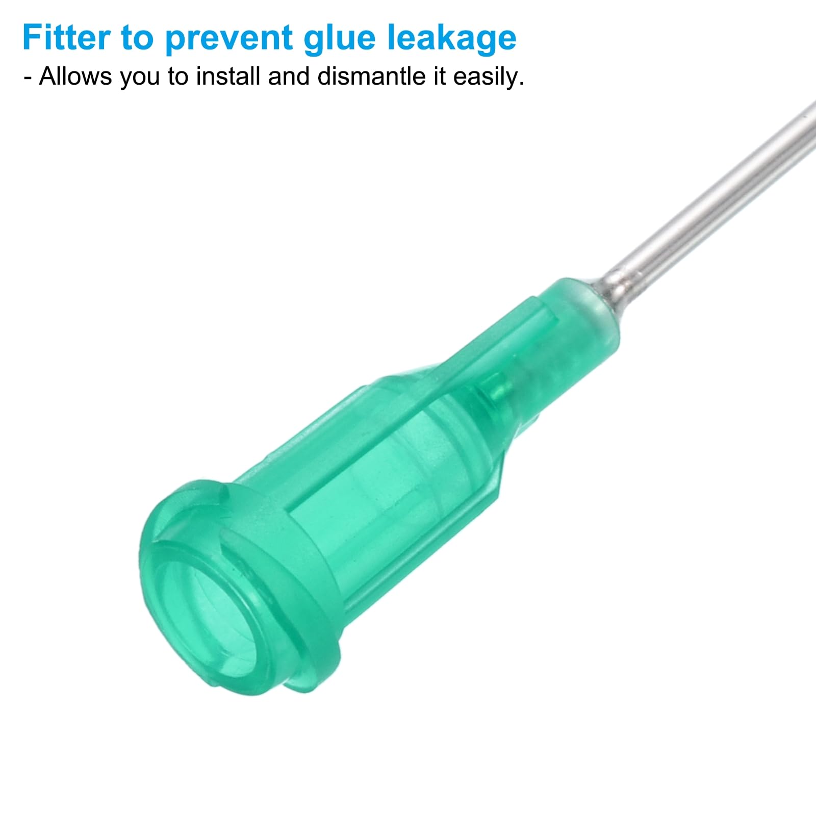 PATIKIL 18Ga x 1 Inch Dispensing Needle Tips, 36Pcs Stainless Steel 45 Degrees Pre Bent Glue Needle Tube Blunt Tips with Luer Lock for Glue Oil Applicator, Green