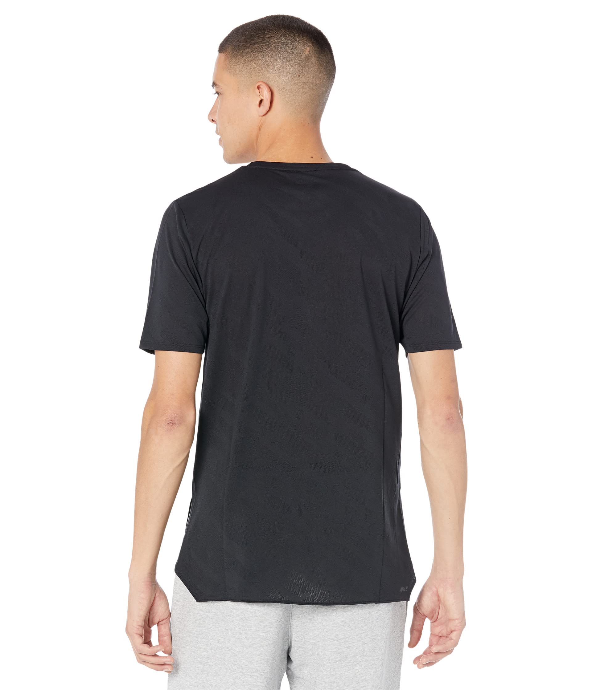 New Balance Men's Q Speed Jacquard Short Sleeve, Black, 4X-Large