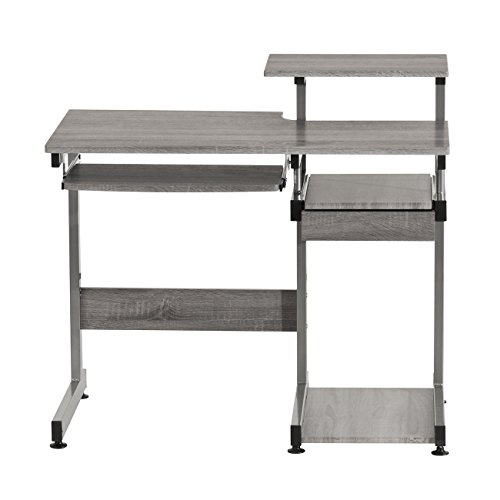 Techni Mobili Complete Computer Workstation Desk, Gray, 37.75" W x 22" D x 35" H