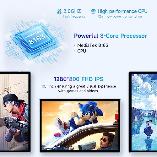 TECLAST 2023 New Android 12 Tablet, P30S Android Tablet 10 inch, 4+64GB, 1TB Expand Tablet PC, 8 Core CPU, 2.4G/5G WiFi Tablet, 10.1 inch IPS HD Display, Bluetooth 5.0, GPS, Dual Camera