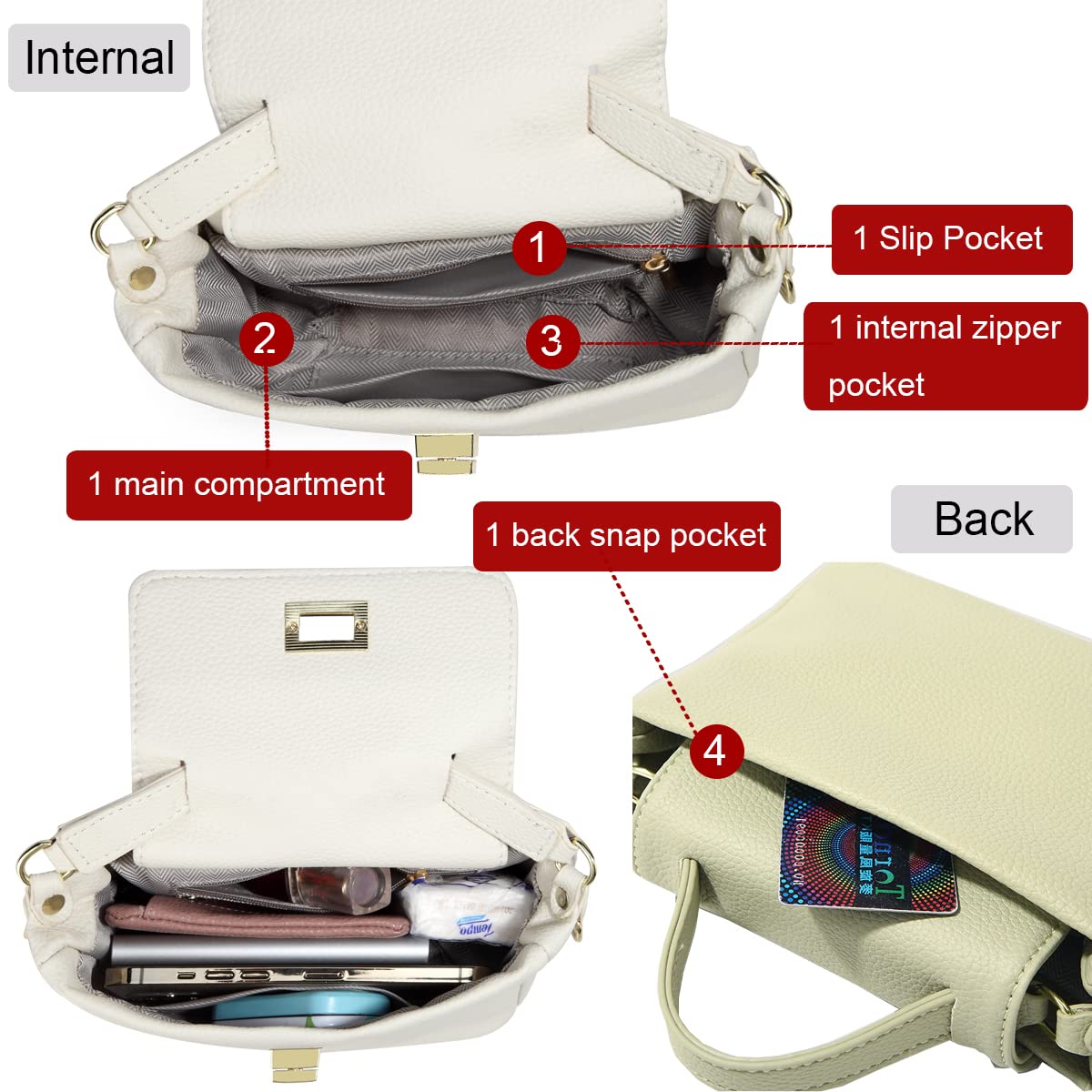 Flapover Retro Mini Top Handle Purse Shoulder Bag Small Crossbody Purse for Women Girls