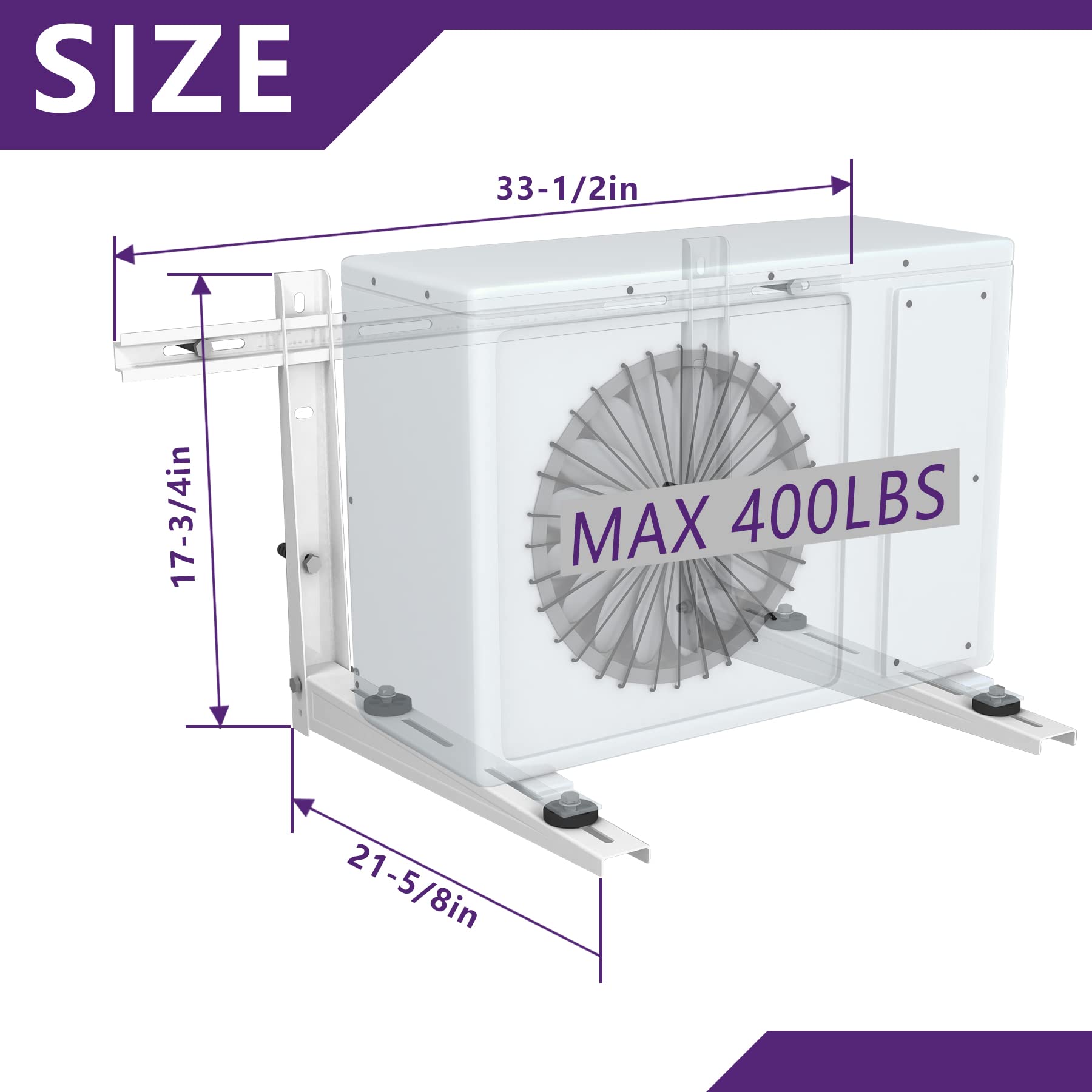 Mxclimate Wall Mounting air Conditioner Bracket for Outdoor Ductless Mini Split Condenser Heat Pumps & HVAC Systems,Universal,9000-36000 Btu AC Units, Heavy Duty Support up to 400 LBS