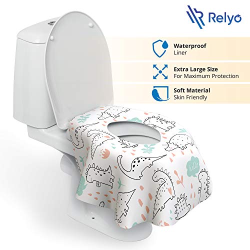 Toilet Seat Covers Disposable - 20 Pack - Waterproof, Ideal for Kids and Adults β Extra Large, Individually Wrapped for Travel, Toddlers Potty Training in Public Restrooms (Dinosaurs, 20)
