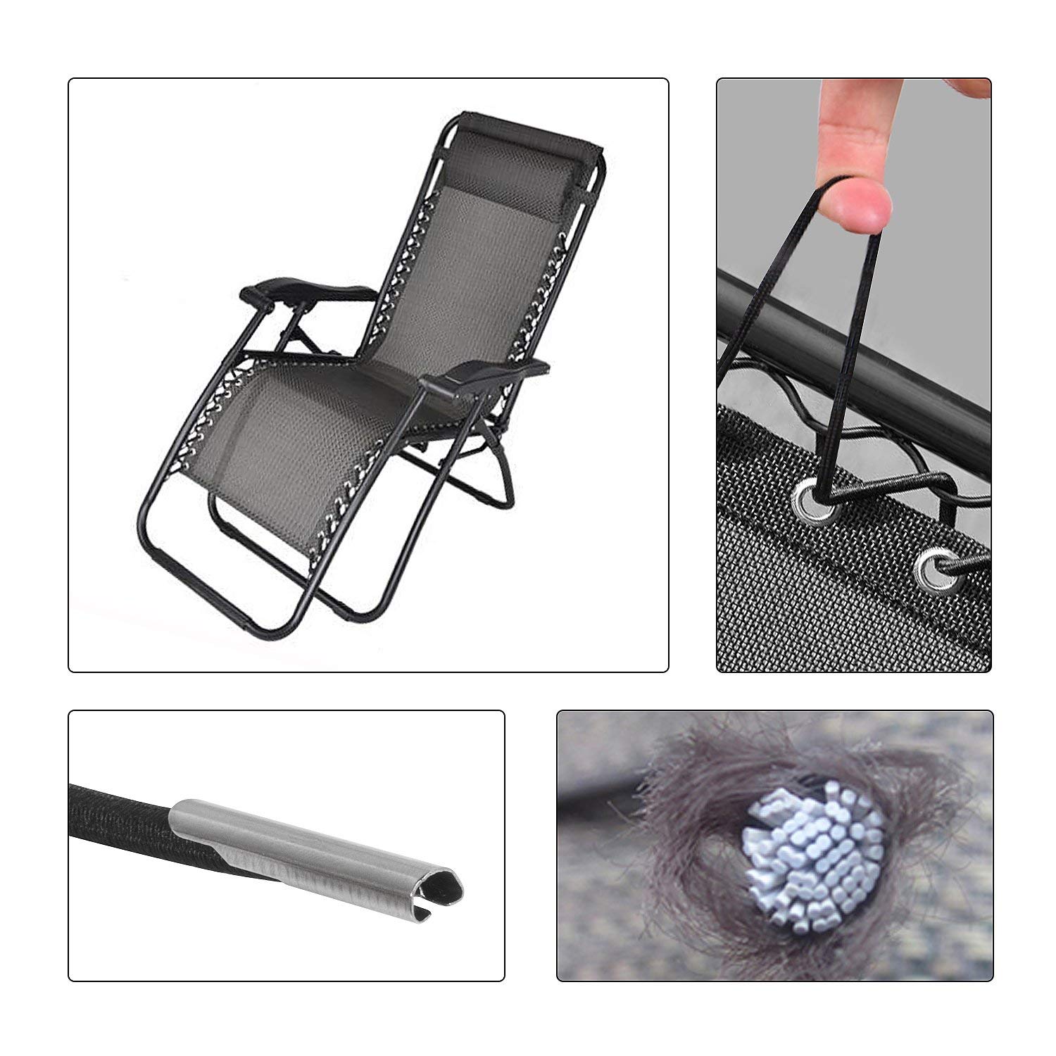 SunnyZoo Professional Replacement Cords for Zero Gravity Recliner Repair Tool for Lounge Chair(Brown-8Cords)