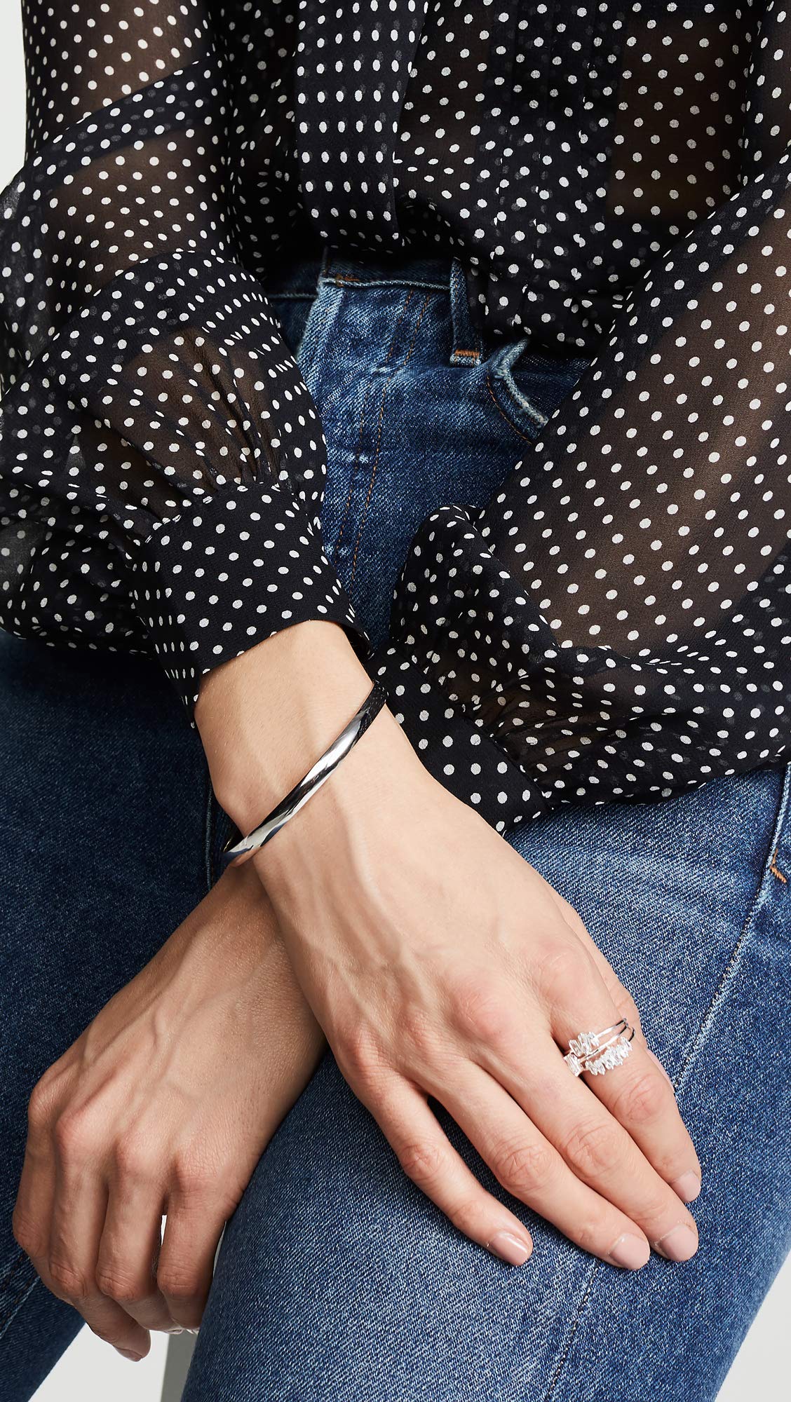 kate spade new york "Idiom Bangles" Find The Silver Lining Solid Bangle Bracelet