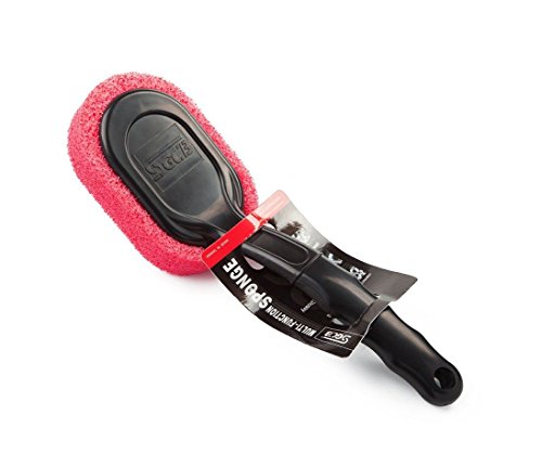 SGCB Pro Tire Shine Applicator Brush, Tire Dressing Applicator Sponge Brush Sandwich-Layer Compound Solution Saving Curved Handle Easy Grip Auto Detailing Brush Boat Wax Foam Applicator