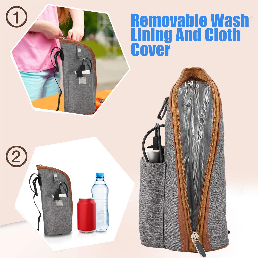 Semme Travel Breast Milk Bag Warmer, Baby Bottles, Bottle Warmer Bag, Portable Beverage and Baby Bottle Warmer Ideal for Car Travel, Shopping