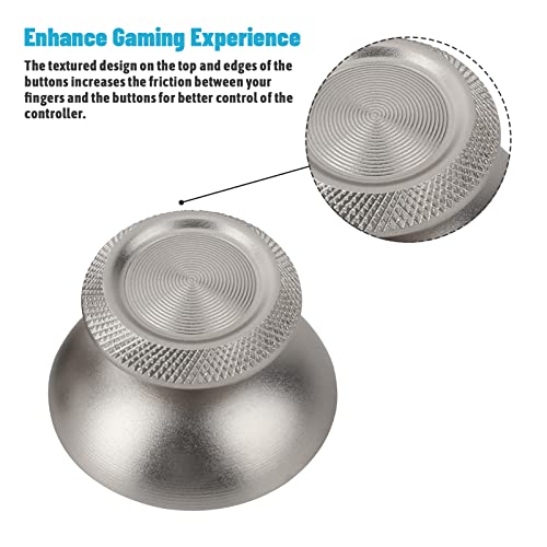 TOMSIN Metal Thumbsticks Replacement Kit for PS5 Controller โ Aluminum Joysticks Accessories Compatible with Dualsense Controller (Silver)