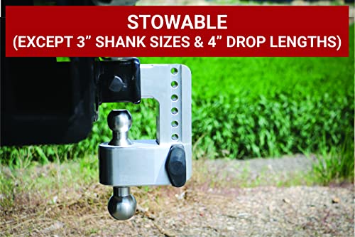 Weigh Safe Adjustable Trailer Hitch Ball Mount - 6" Adjustable Drop Hitch for 2" Receiver - Premium Heavy Duty Aluminum Trailer Tow Hitch w/ Stainless Steel Tow Balls (2" & 2 5/16") - 12,500 lbs GTW
