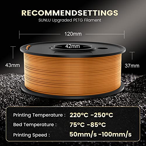 PETG 2500g 3D Printer Filament Bundle Multicolor, SUNLU Strong PETG Filament 1.75mm, Neatly Wound Filament 2.5kg, 250g Spool, 10 Pack, Black+White+Grey+Blue+Red+Purple+Pink+Cyan+Coffee+Transparent