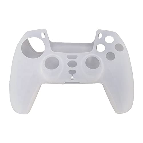 PS5 Controller White Skin PS5 Controller Grip Silicone Case Cover Protector Accessories for PS5 Controller,