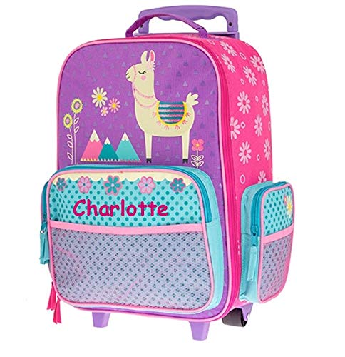 Stephen Joseph Personalized Llama Classic Rolling Luggage Suitcase Carry On Travel Bag - 14.5 Inches